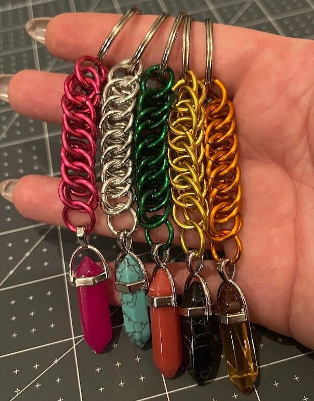 Crystal Chainmail Keychain - Etsy
