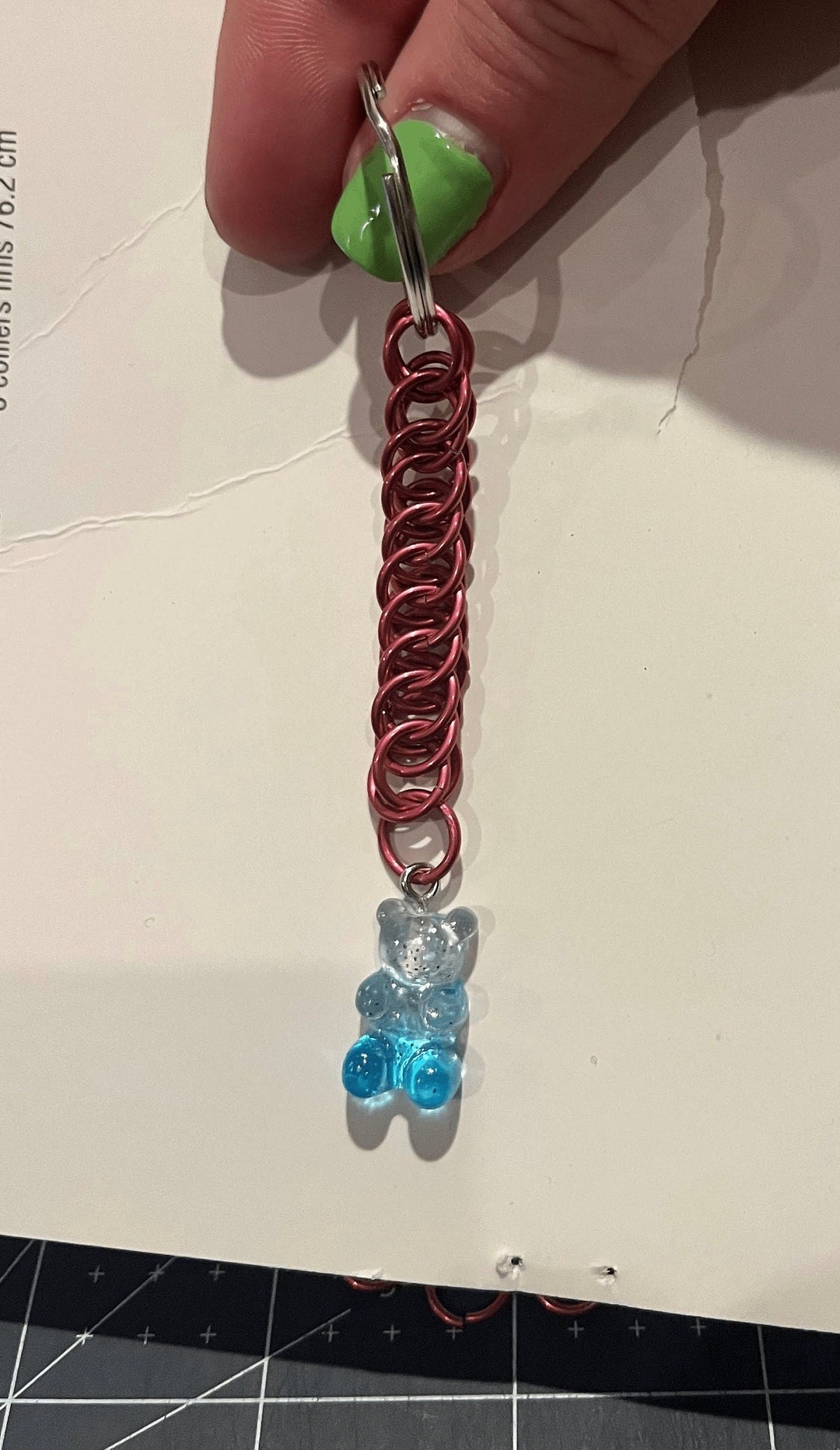 Gummy Bear Chainmail Keychain - Etsy