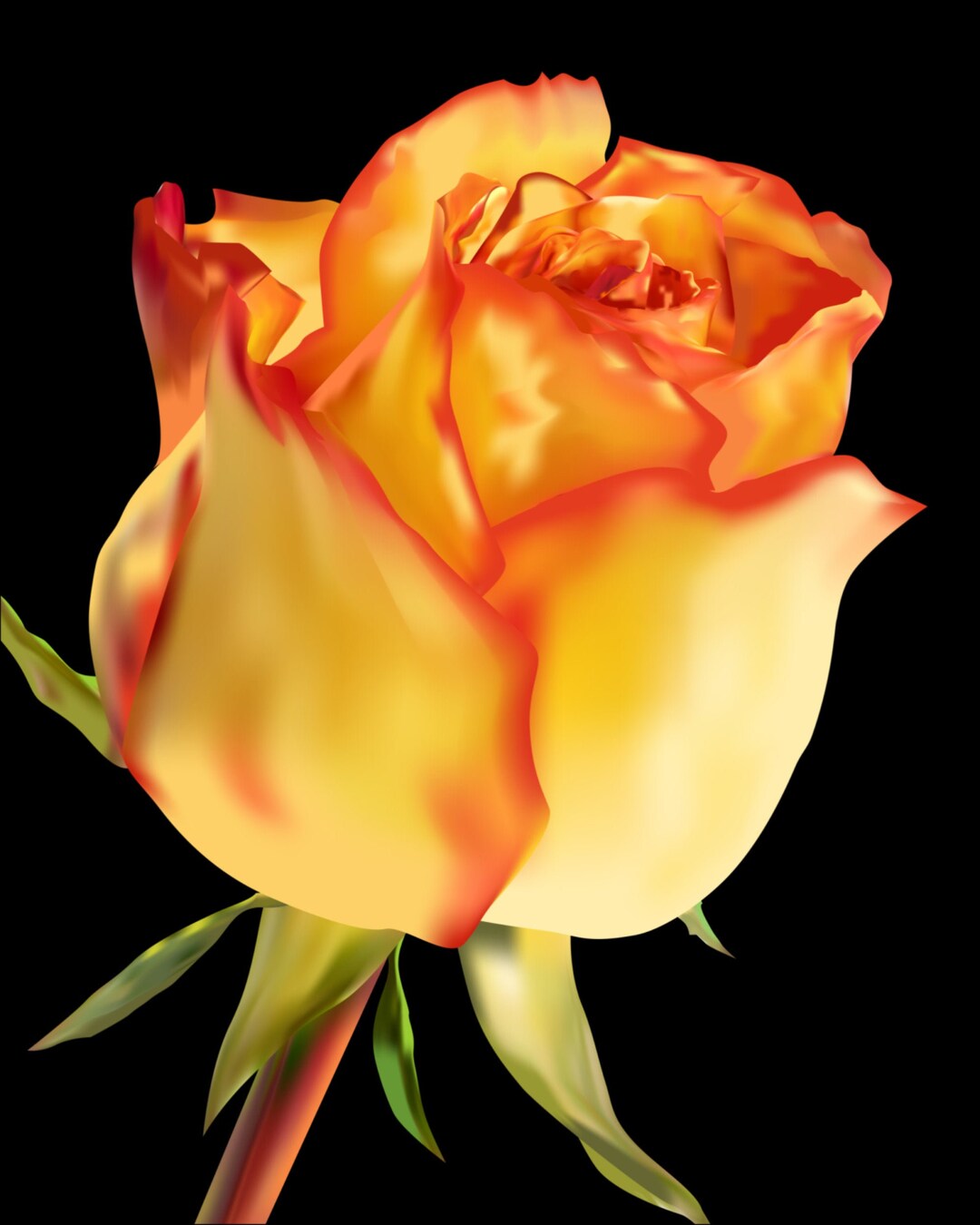 Yellow Rose, Abstract, Cotemporary, Surreal, Beautiful, Hyper Realism ...