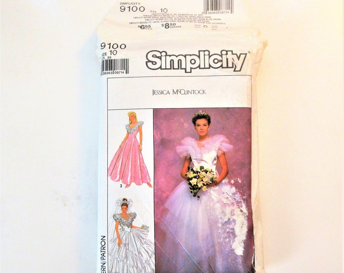 Vintage 1980s Wedding Dress Pattern From the 1989. Simplicity 9110 ...