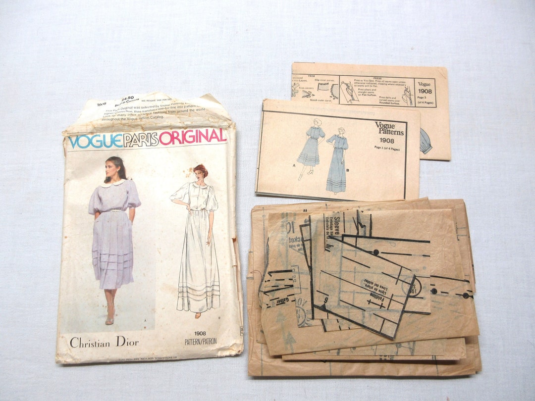 1980s Vogue Paris Original Designer Skirt and Top Pattern Size 10. Used ...
