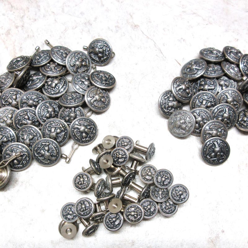 Silver Waterbury Buttons - Etsy