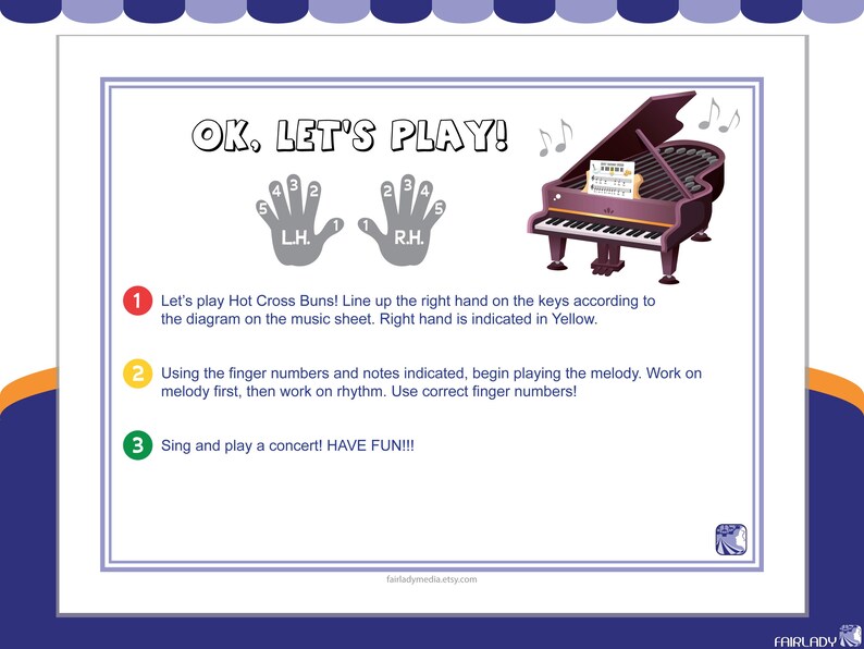 Hot Cross Buns | Easy Beginner Piano Sheet for Kids | Printable Song ...