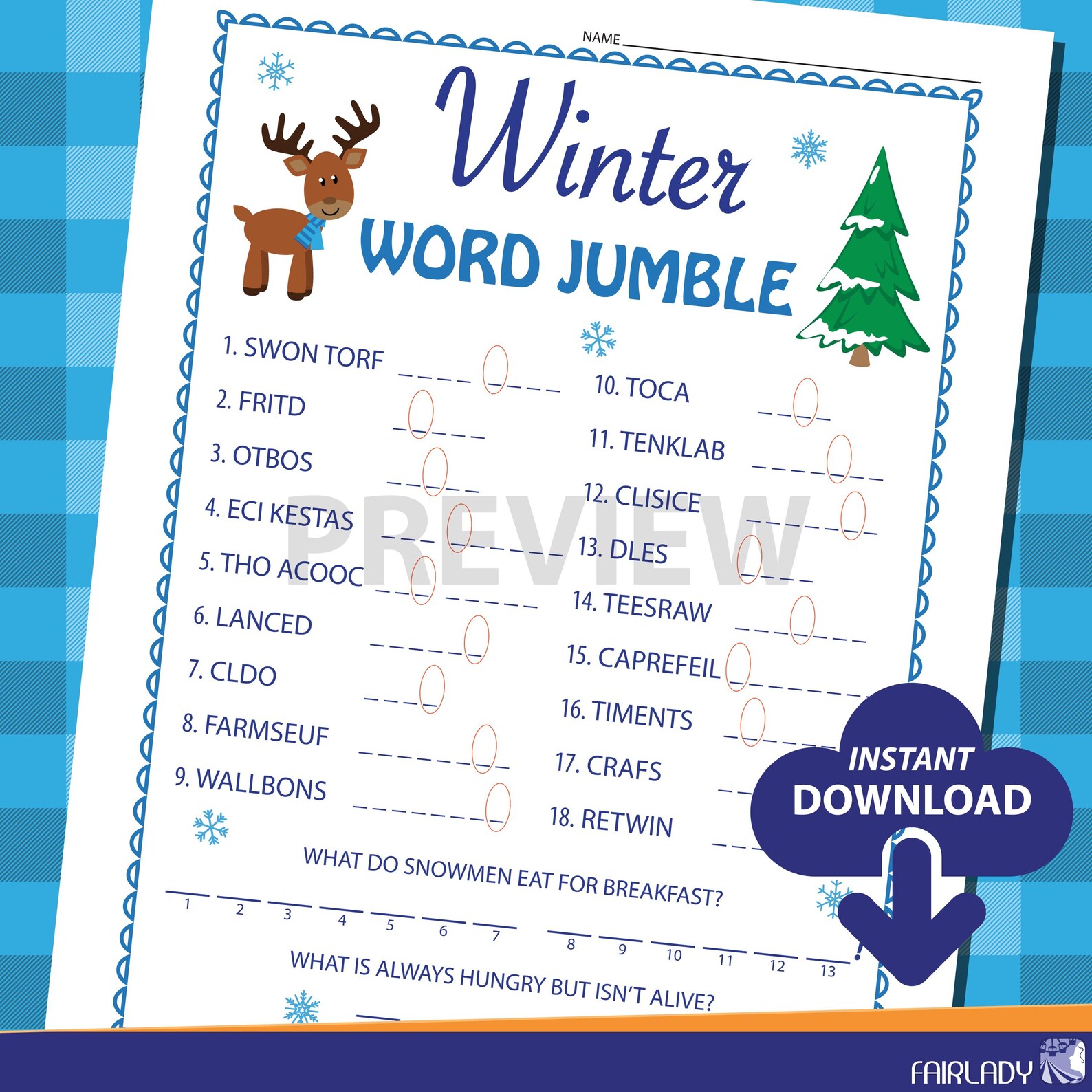 Winter Activities Pack Printable | Holiday Puzzles Variety Bundle 3 ...