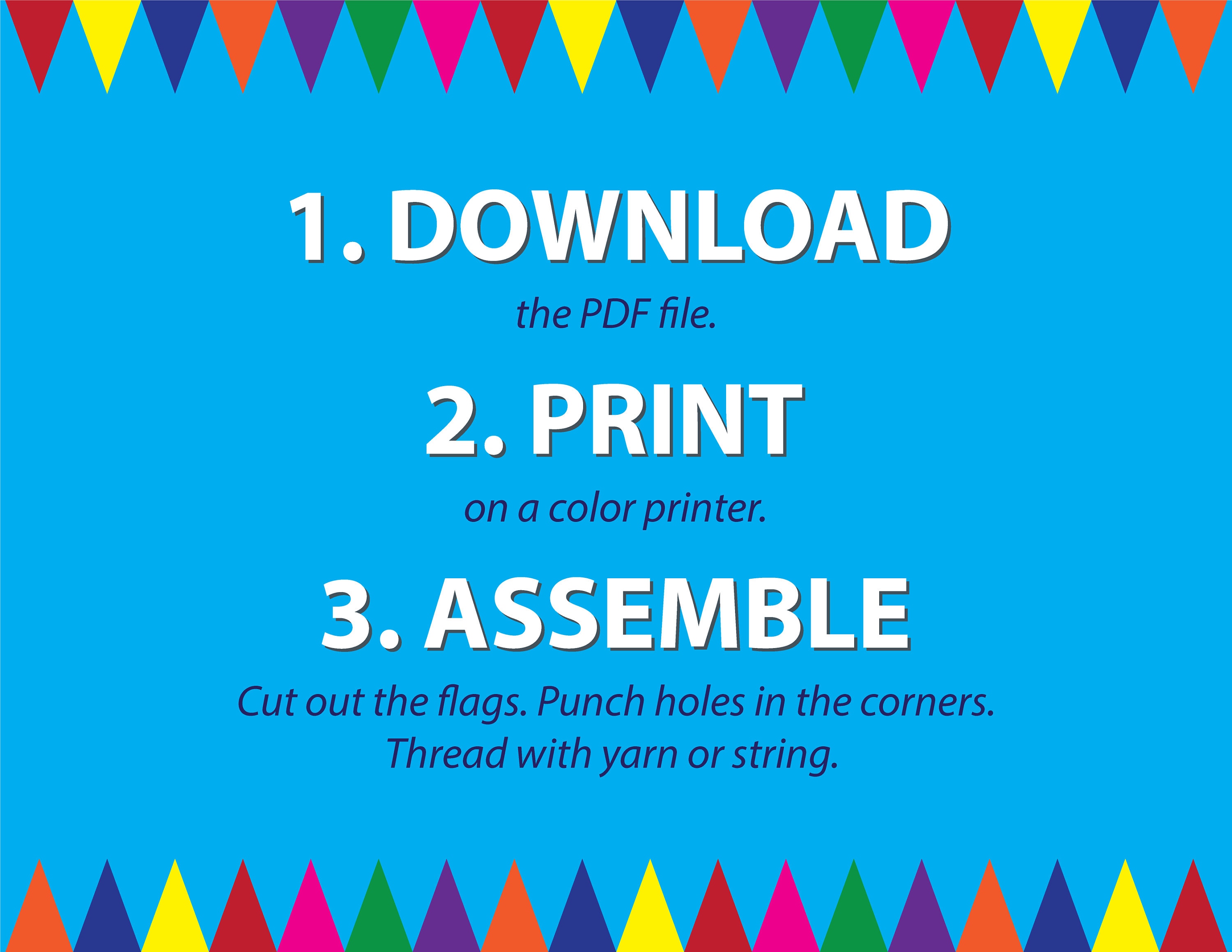 HAPPY BIRTHDAY Printable Pennant Flag Banner | Best Downloadable ...