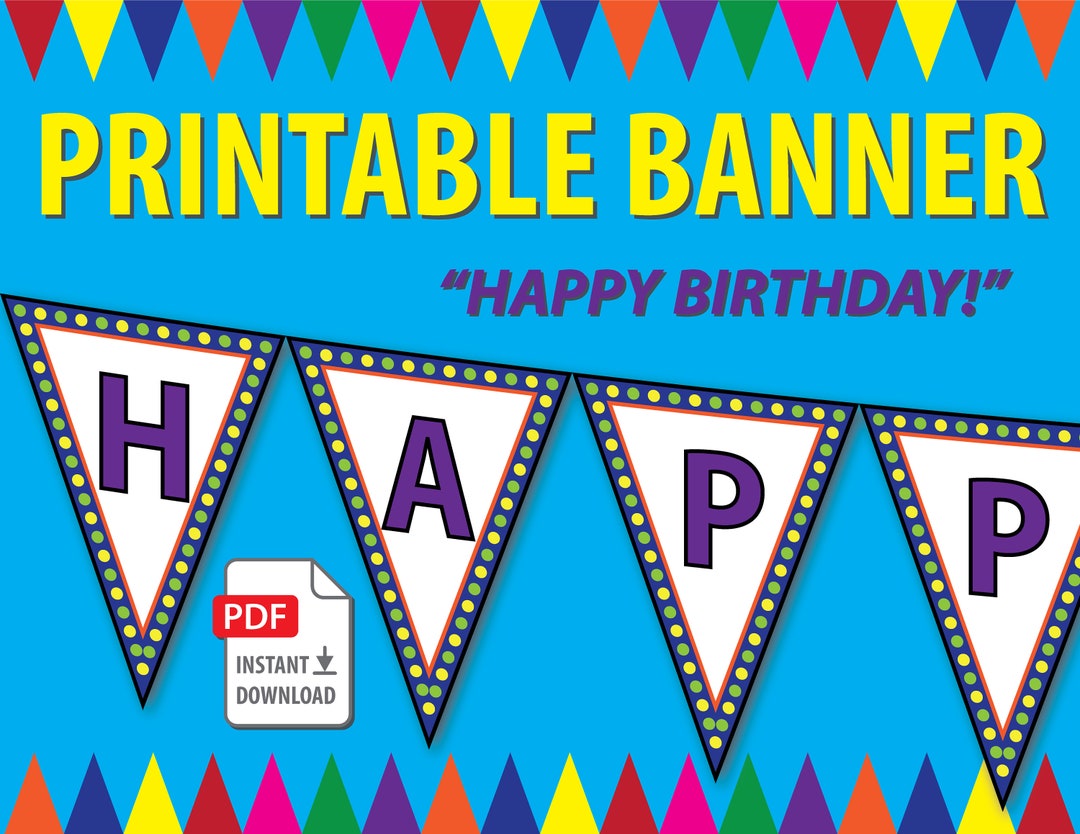 HAPPY BIRTHDAY Printable Pennant Flag Banner | Best Downloadable ...