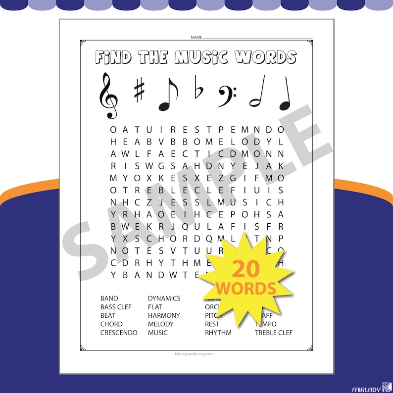 Music Vocabulary Word Search Puzzle | Music Class Activity Grades 3 ...