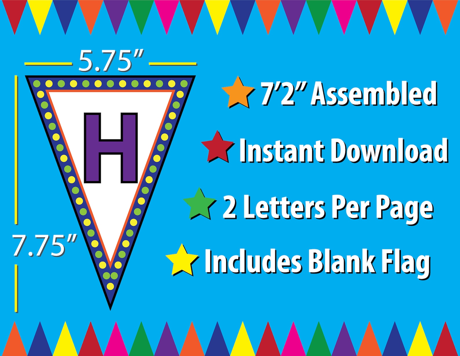 HAPPY BIRTHDAY Printable Pennant Flag Banner | Best Downloadable ...