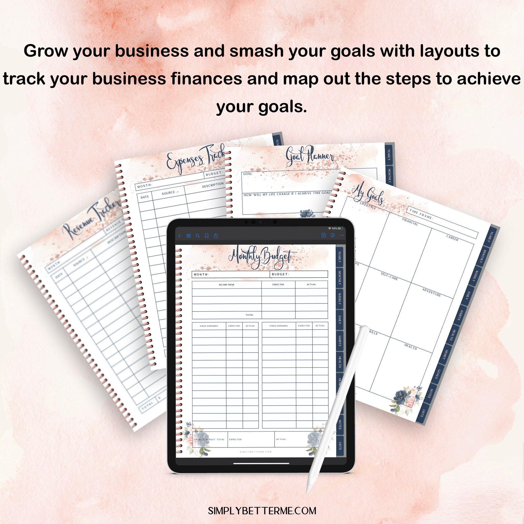 Classic Navy & Rose Gold Digital Planner Instant Download - Etsy UK