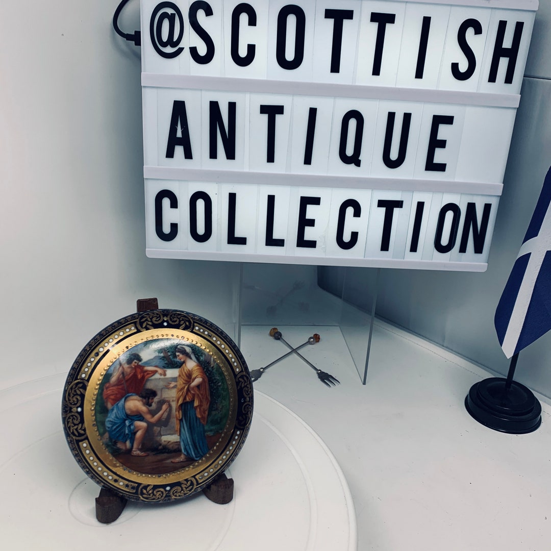 Antique English Victorian Pratt-ware Pot-lid,'the Arcadian Shepherds ...