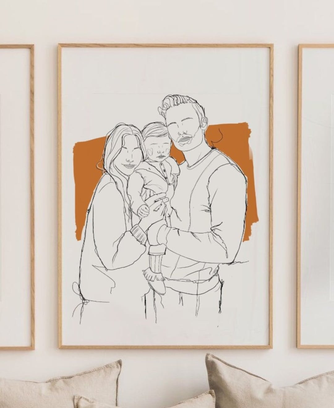 Family Line Art Portrait Personalized Family Drawing Custom - Etsy
