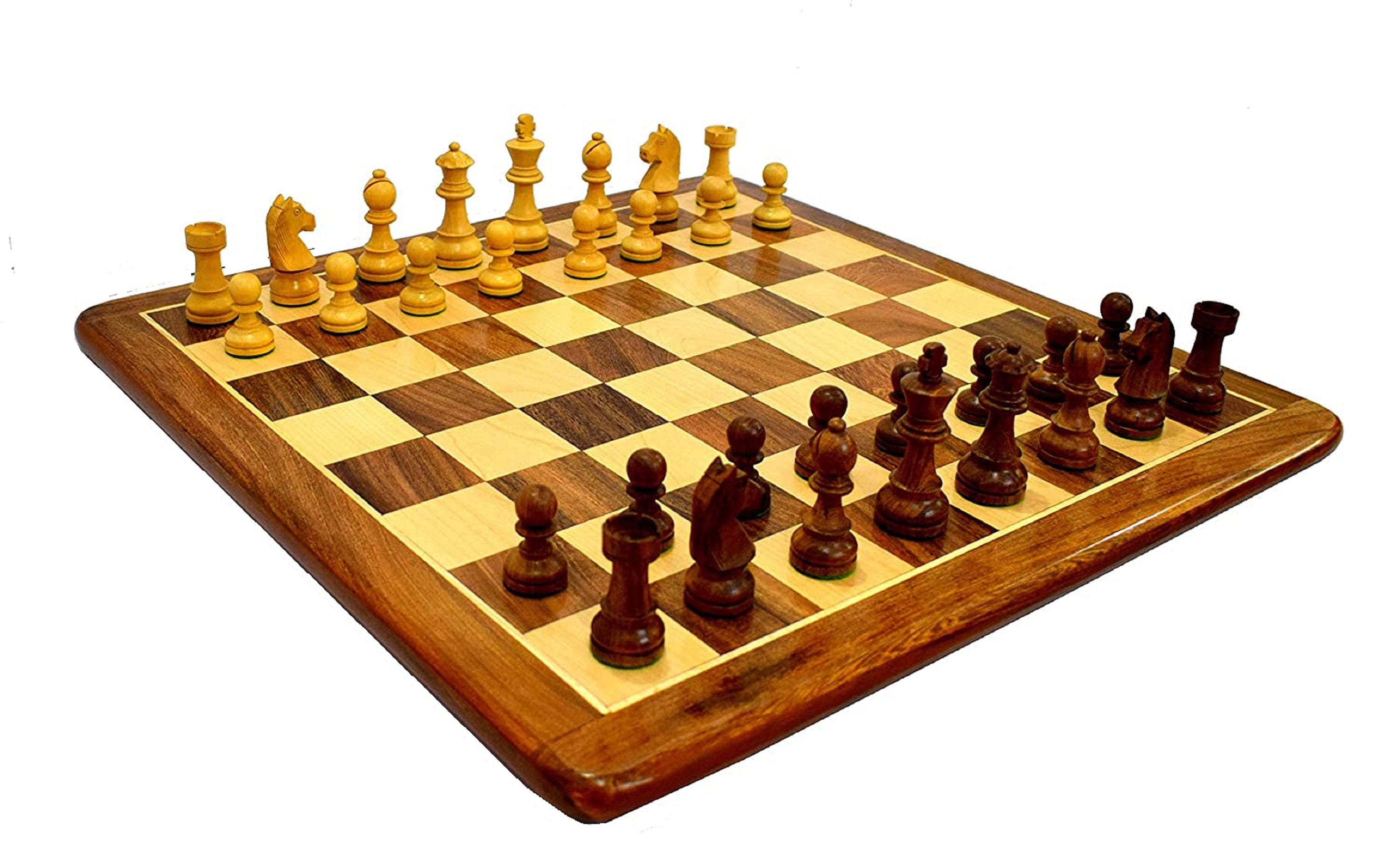 Indian Handmade wooden Flat chess board With Chess Pieces set | Etsy