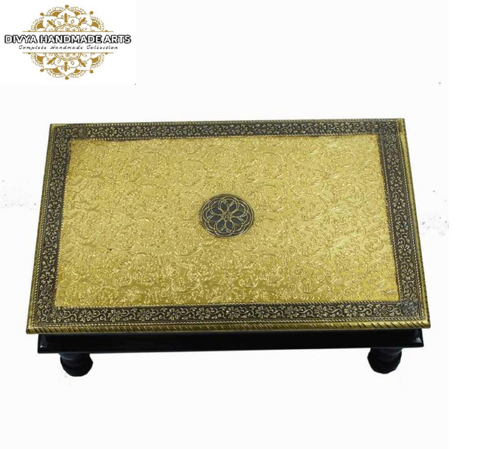 Beautiful Brass Designer Pooja Stool Chowki Pooja Bajot | Etsy