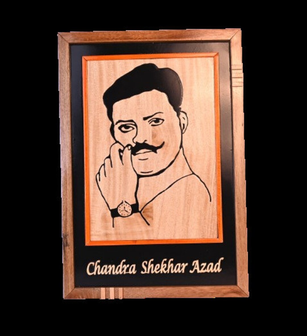 Chandra Shekhar Azad Wooden Handcrafted Artwork | Chandra Shekhar Ji ...