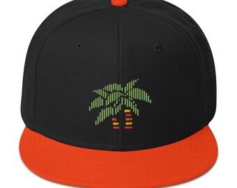 Pixel Art Embroidery on a Snapback Hat / Purple Pixel Sunset | Etsy