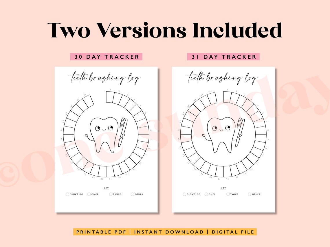 Teeth Brushing Tracker: A5 Printable Journal Page (PDF) - Etsy