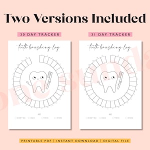 Teeth Brushing Tracker, A5 Journal Page Printable, Printable Journal ...
