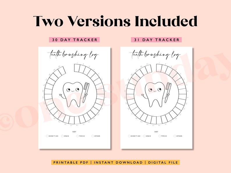 Teeth Brushing Tracker, A5 Journal Page Printable, Printable Journal ...