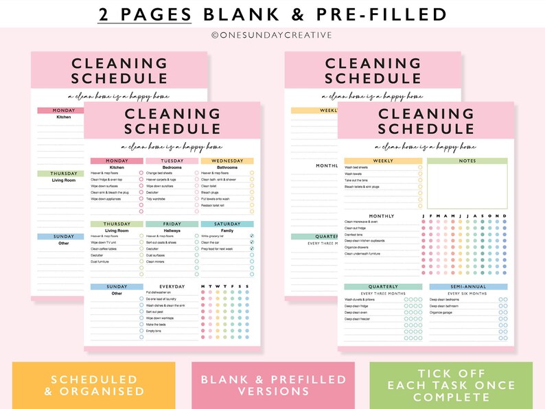Editable Cleaning Checklist Digital Cleaning Schedule Chore - Etsy