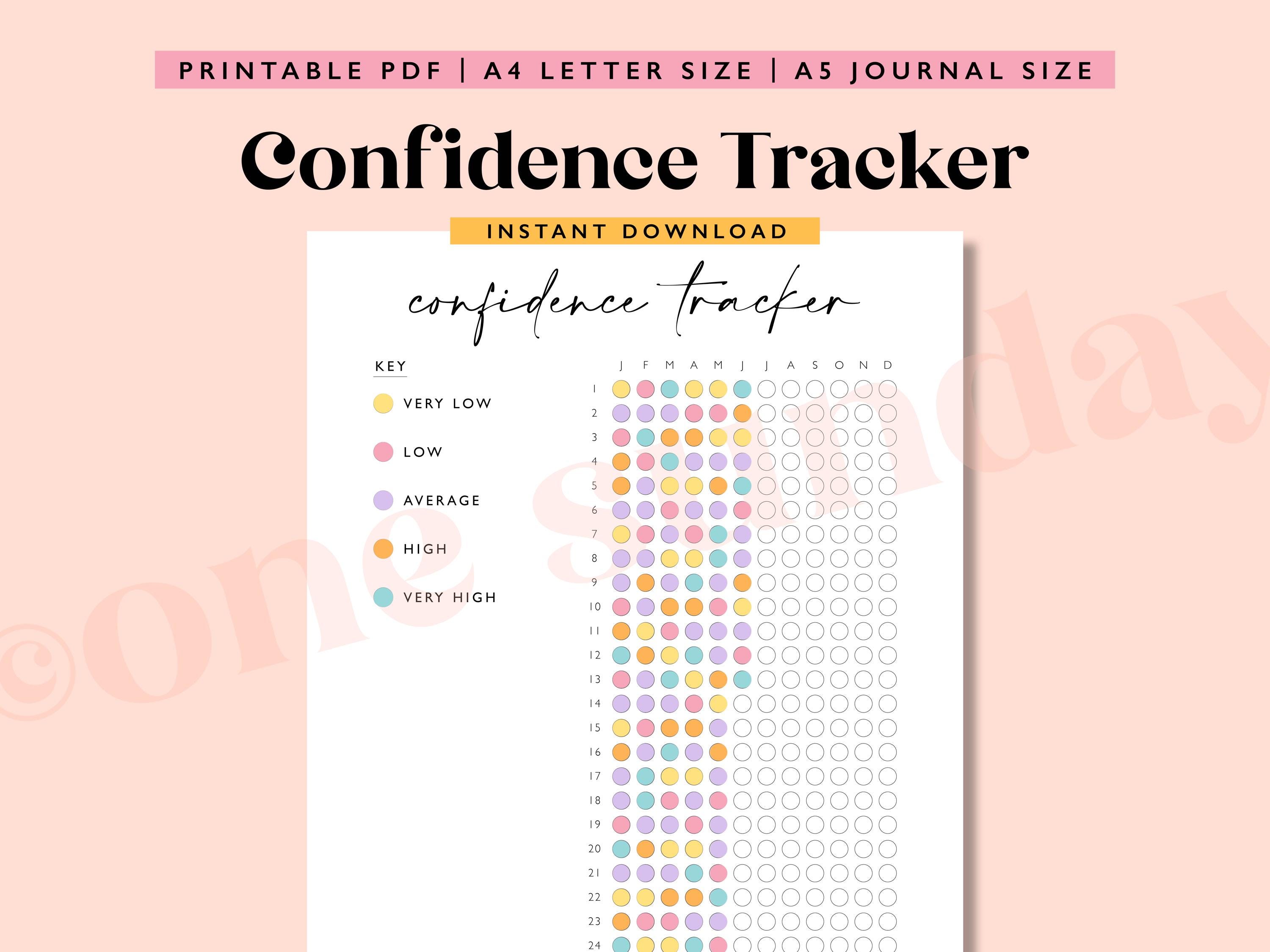 Yearly Confidence Tracker: Printable Habit Journal (A4/A5 Digital ...