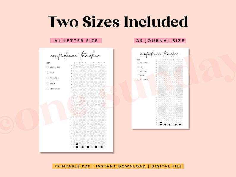 Yearly Confidence Tracker: Printable Habit Journal (A4/A5 Digital ...