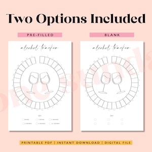 Monthly Alcohol Tracker: A5 Journal Printable (digital Download) - Etsy