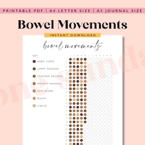 Bowel Movements Tracker, A5 Journal Page Printable, Printable Journal ...
