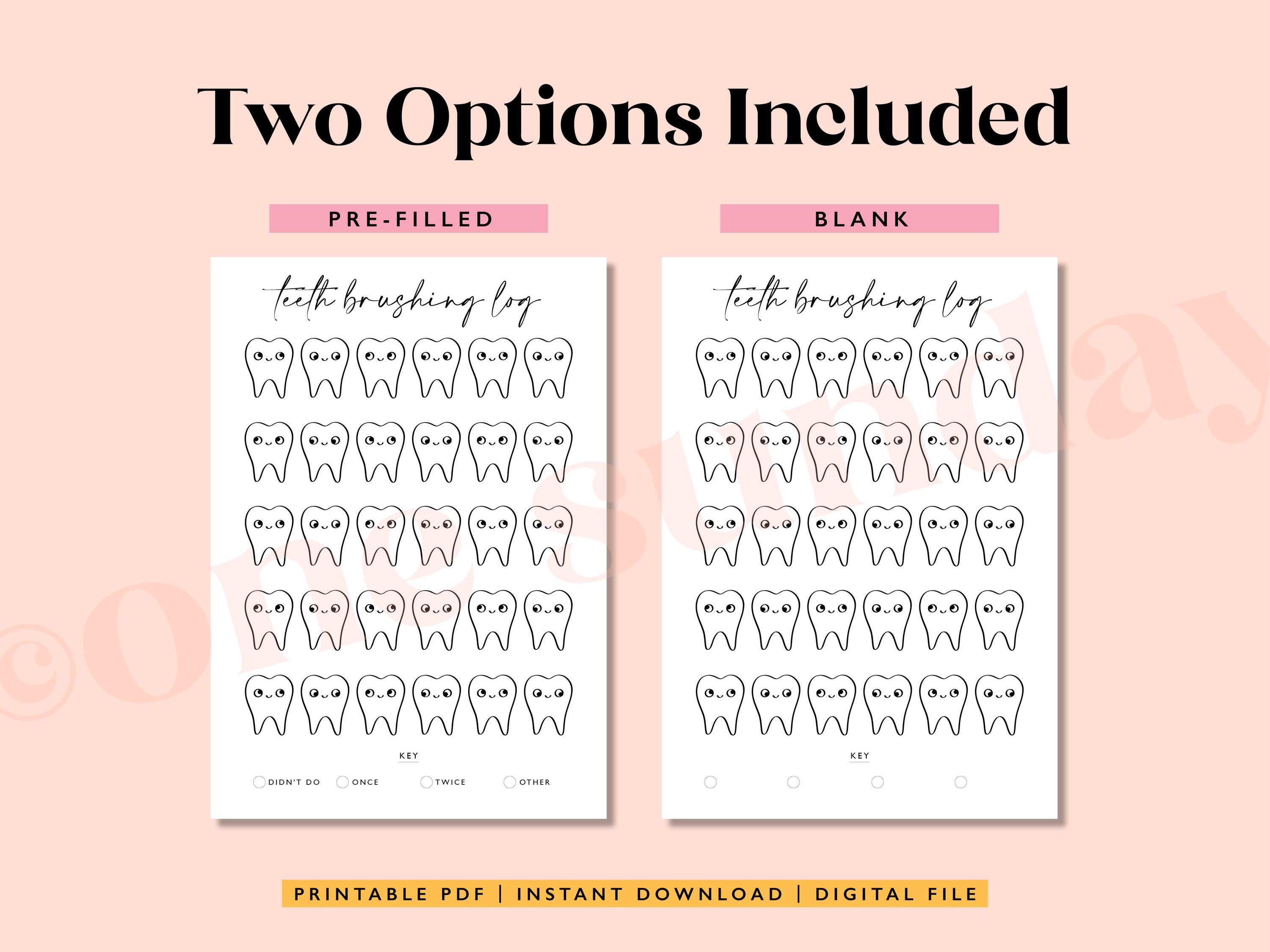 Teeth Brushing Tracker: A5 Printable Journal Page (PDF Download) - Etsy