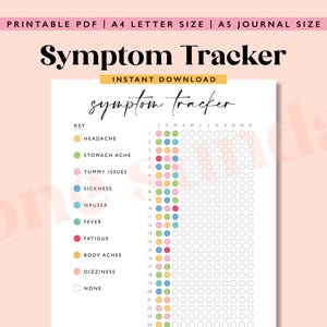Symptom Tracker: Printable Health Journal (A4/A5 PDF) - Etsy