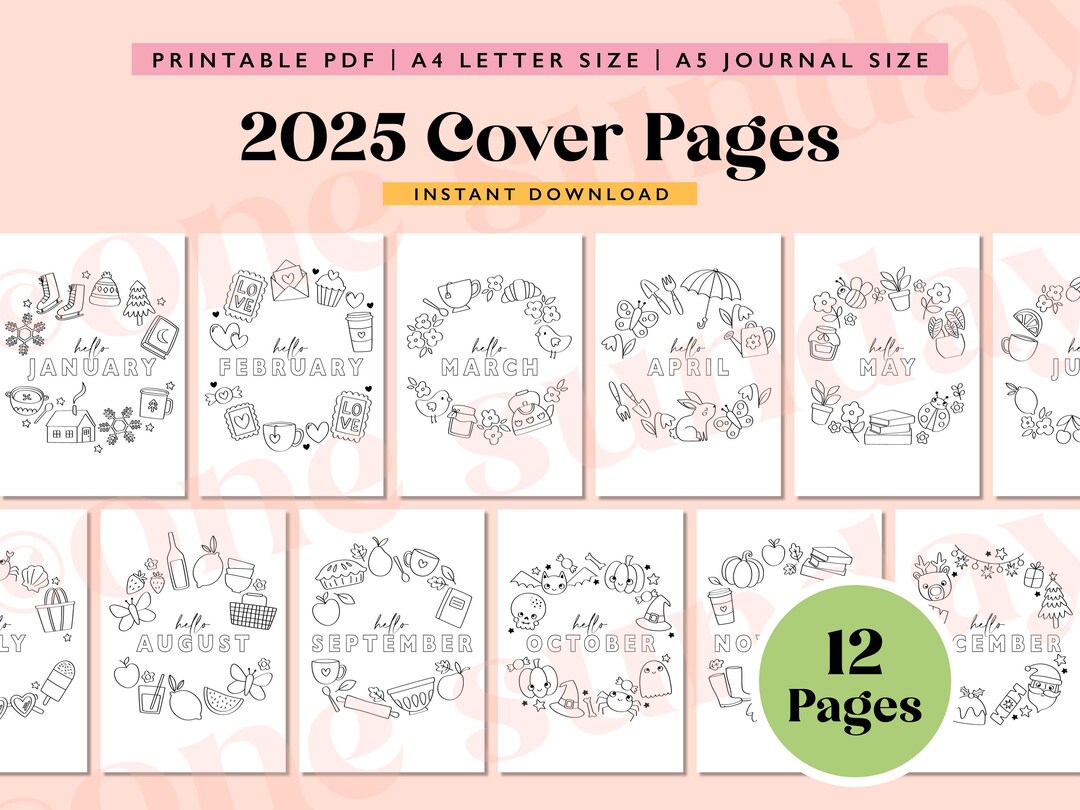 2025 Journal Cover Pages, 2025 Journal, Title Pages, Mood Tracker ...