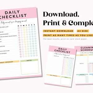Cleaning Checklist Bundle, Weekly, Monthly, Yearly Cleaning Planner ...