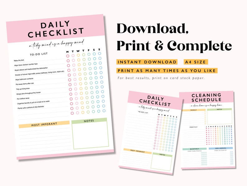 Cleaning Planner Bundle: Weekly, Monthly, Yearly Schedules (printable ...