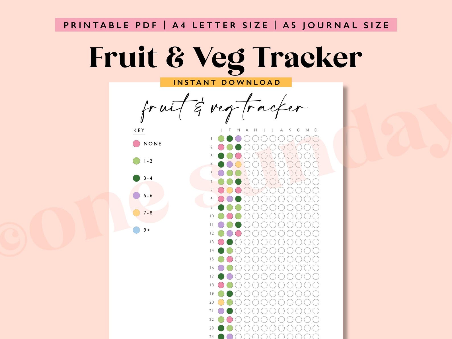 Fruit & Veg Tracker: A5 Printable Journal Page (PDF Download) - Etsy