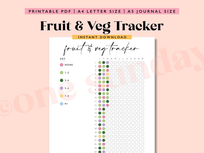 Fruit & Veg Tracker: A5 Printable Journal Page (PDF Download) - Etsy