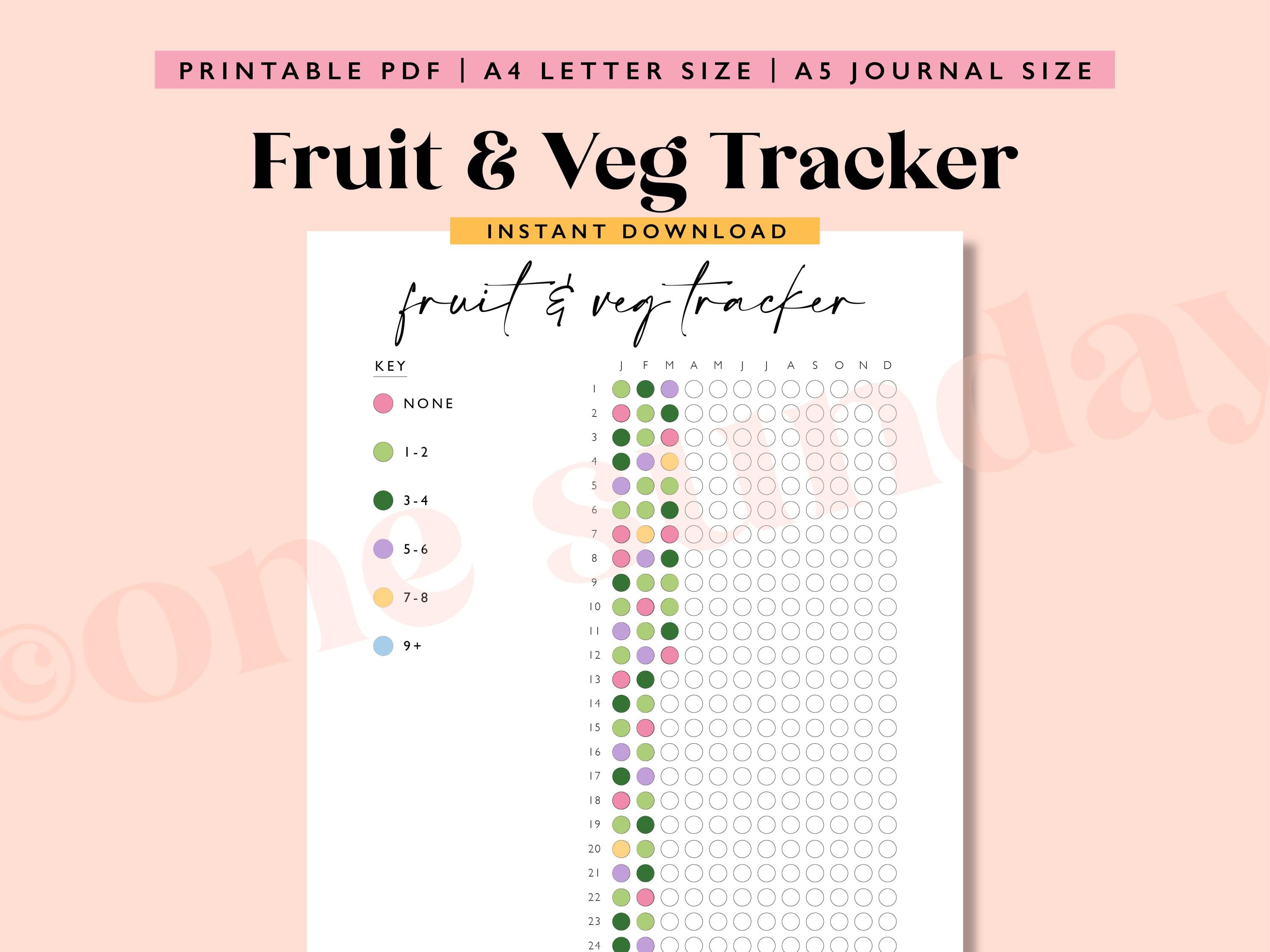 Fruit & Veg Tracker: A5 Printable Journal Page (PDF Download) - Etsy