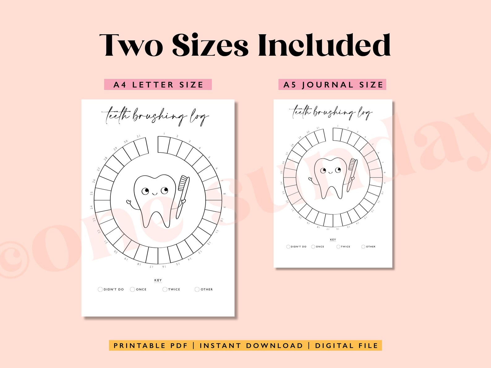 Teeth Brushing Tracker: A5 Printable Journal Page (PDF) - Etsy