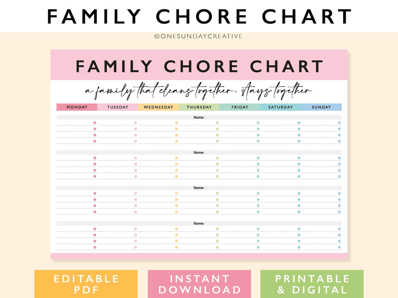 Chore Chart for Adults Editable Chore Chart Cleaning - Etsy