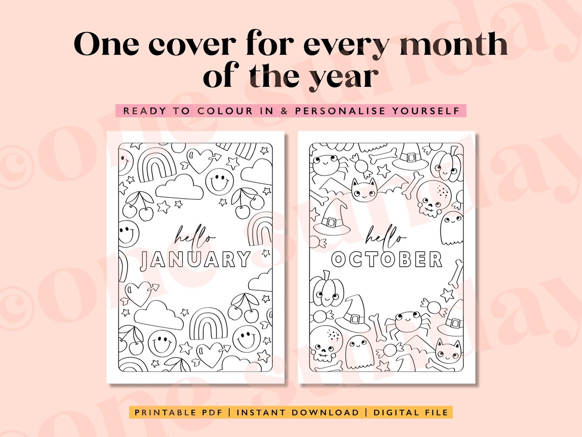 2026 Monthly Journal Cover Pages: A5 Printable Planner (PDF) - Etsy