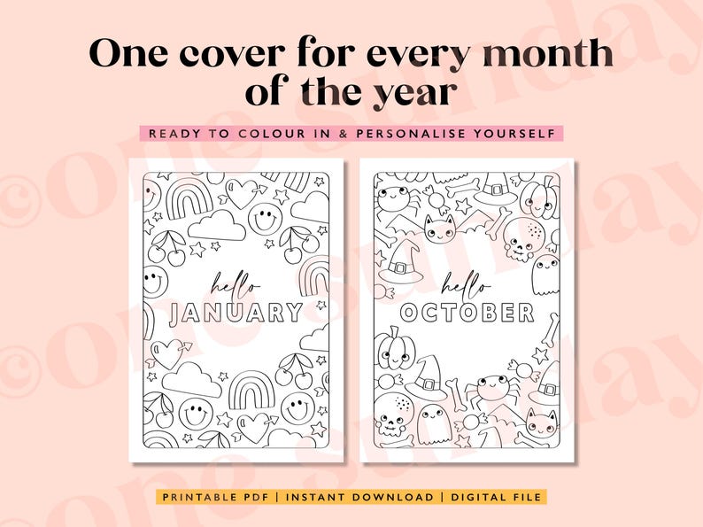 2026 Monthly Journal Cover Pages: A5 Printable Planner (PDF) - Etsy