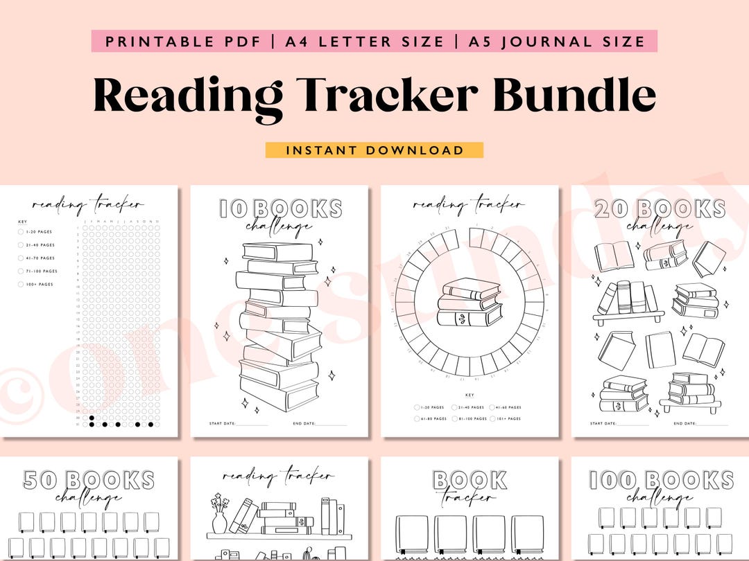 Reading Habit Tracker Bundle: Printable A5 Journal Pages (PDF) - Etsy