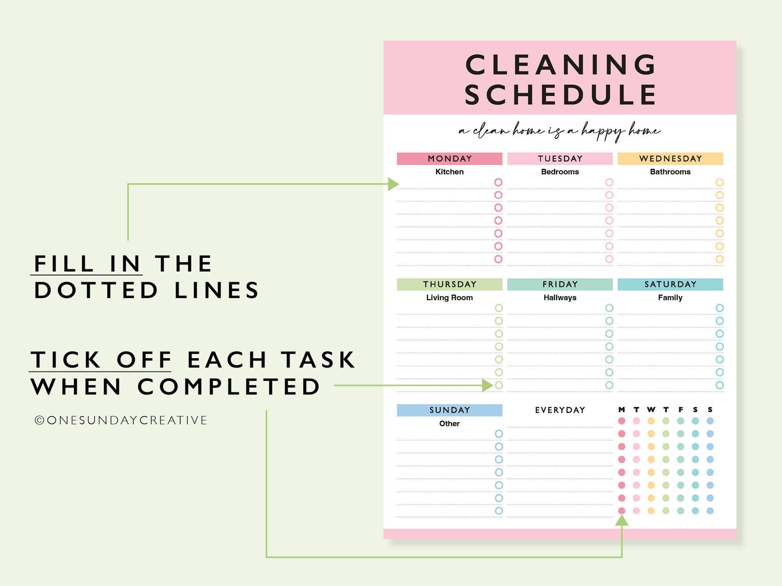 Editable Cleaning Checklist Digital Cleaning Schedule Chore - Etsy