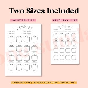 Weight Loss Tracker, Health Tracker, Printable Journal Page, Weight ...