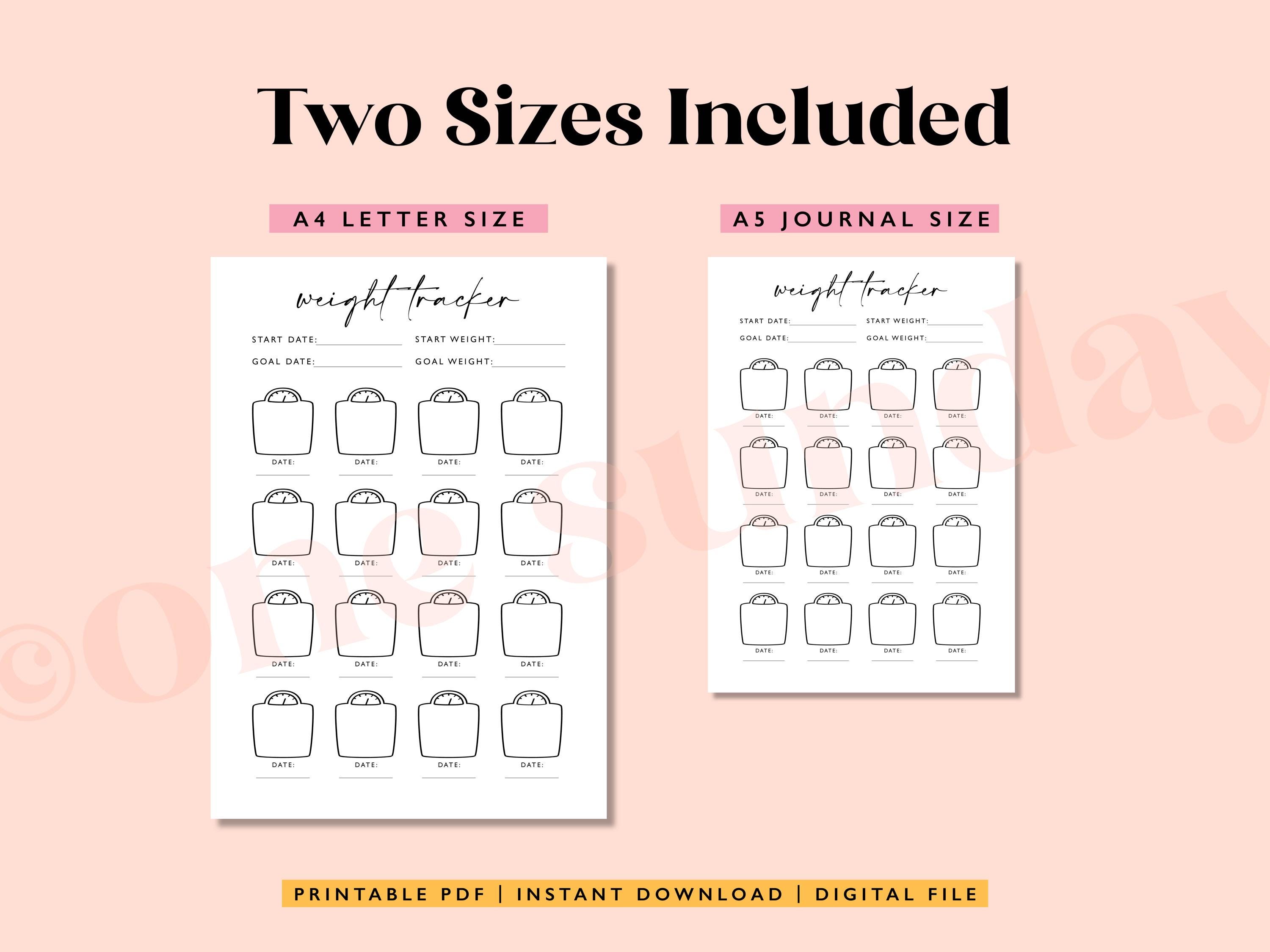 Weight Loss Tracker, Health Tracker, Printable Journal Page, Weight ...