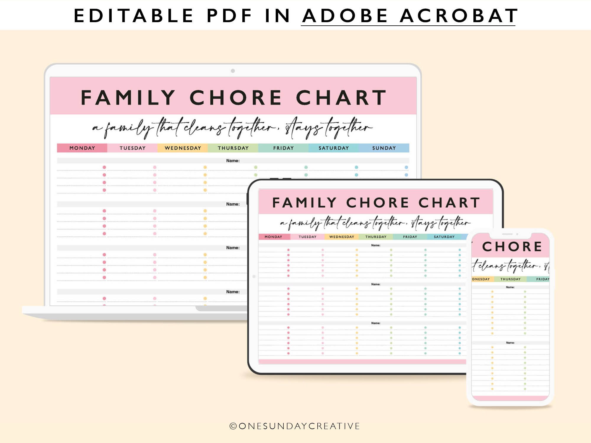 Chore Chart for Adults Editable Chore Chart Cleaning - Etsy