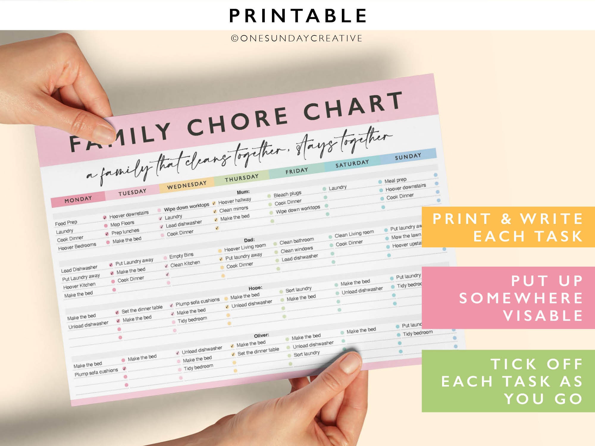 Chore Chart for Adults Editable Chore Chart Cleaning - Etsy
