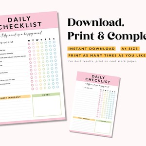 Editable Daily Cleaning Checklist: Printable Chore Chart (digital ...