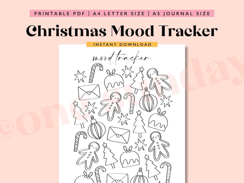 Christmas Mood Tracker: Printable Journal Page (PDF) - Etsy