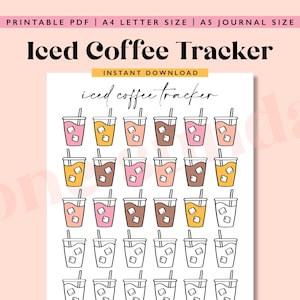 Iced Coffee Tracker: A5 Journal Printable (PDF Download) - Etsy