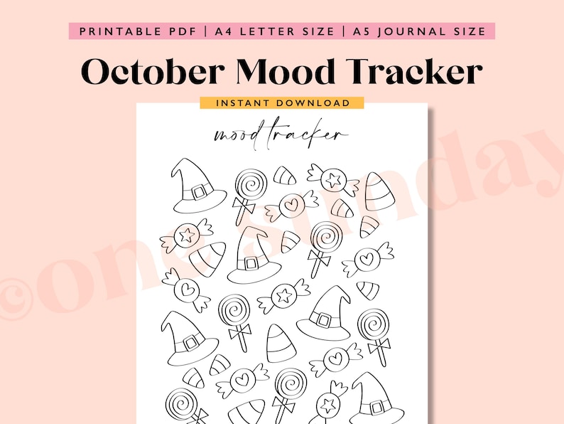 October Mood Tracker: Printable Journal Page (A4/A5 PDF) - Etsy