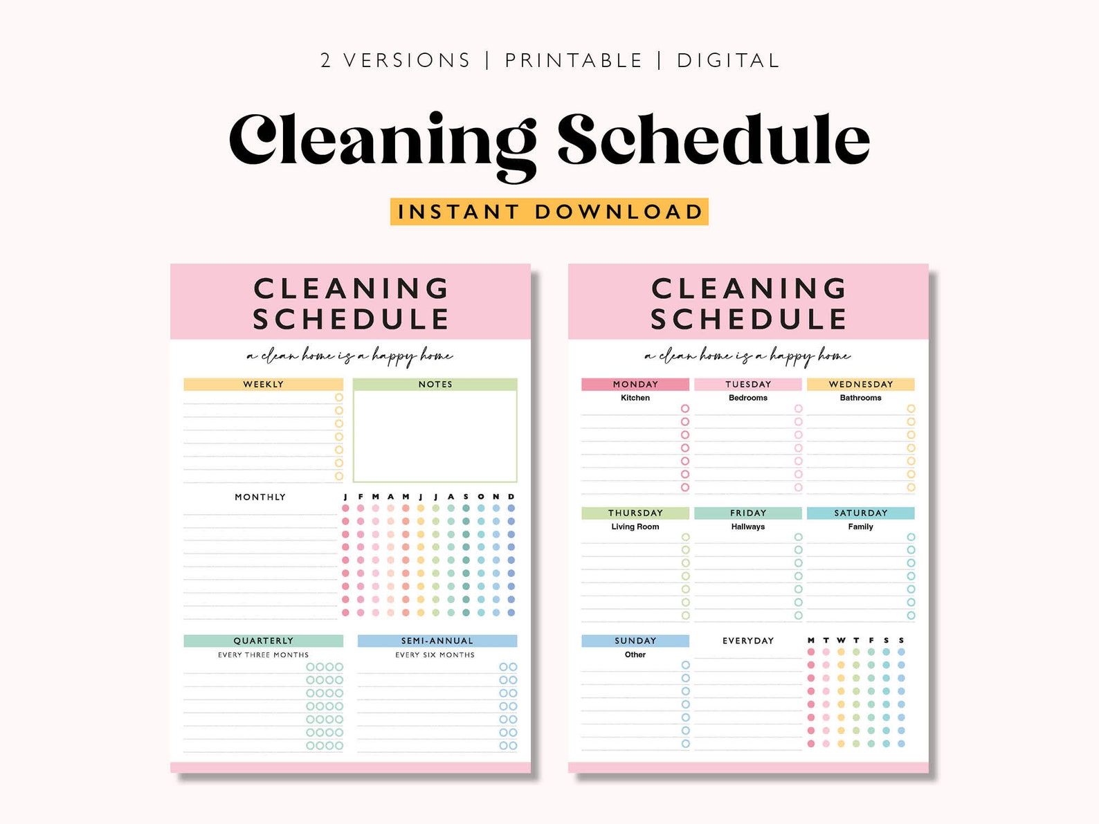 Editable Cleaning Checklist, Digital Cleaning Schedule, Chore List ...